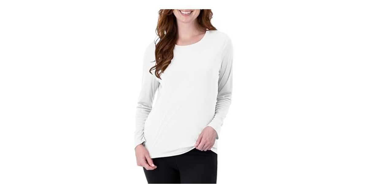 Hanes Womens Cool Dri LS (M) White